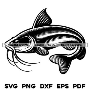 Catfish Jumping Design 2 | Svg Png Dxf Eps Pdf | Transparent Vector ...