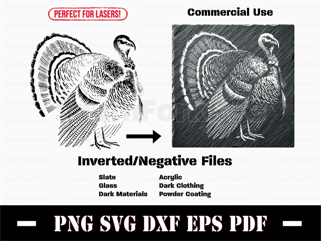 Inverted Male Turkey Svg Png Dxf Eps Pdf Vector Graphic Cut Print Laser ...