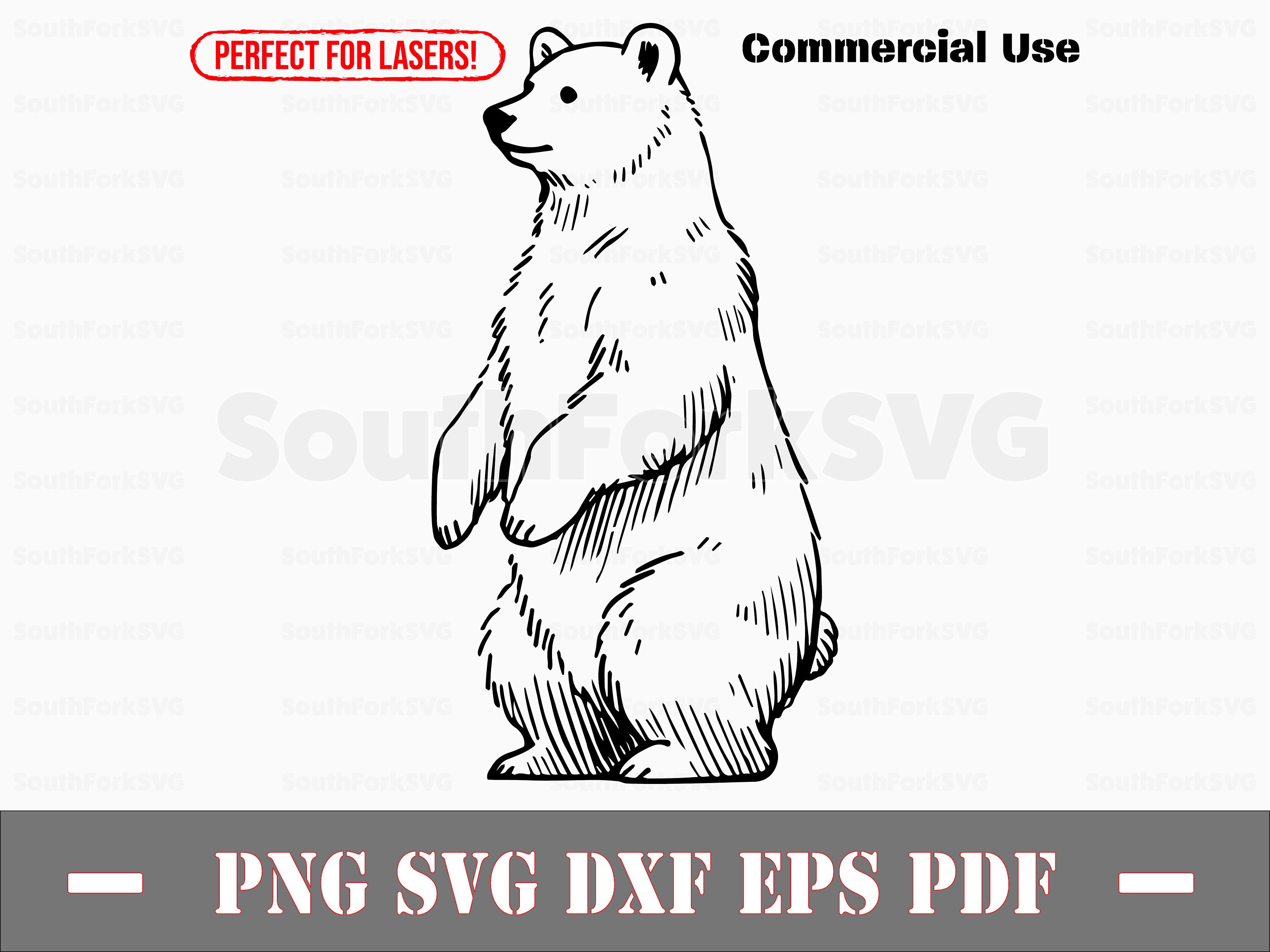 Standing Polar Bear Outline
