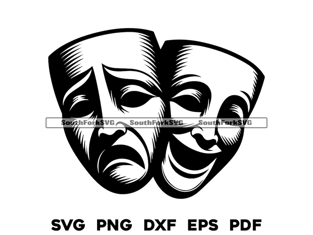 Drama Masks Comedy Tragedy | Svg Png Dxf Eps Pdf | Vector Graphic ...