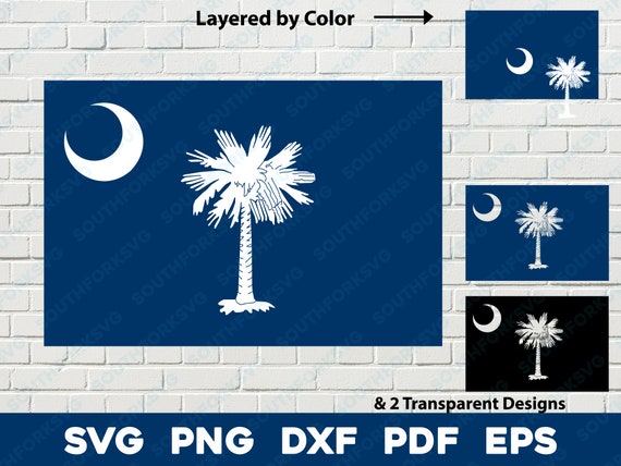 South Carolina State Flag Svg Png Dxf Eps Pdf Vector Graphic - Etsy