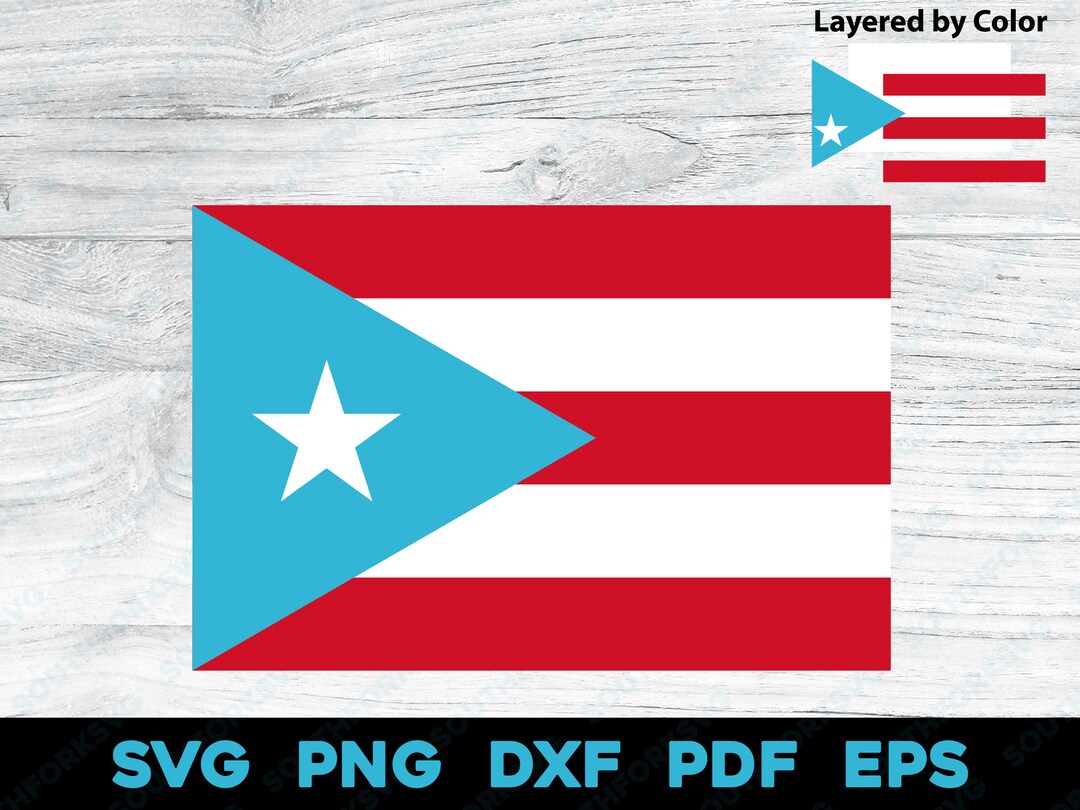 Vintage Original Puerto Rican Flag | Svg Png Dxf Eps Pdf | Vector ...