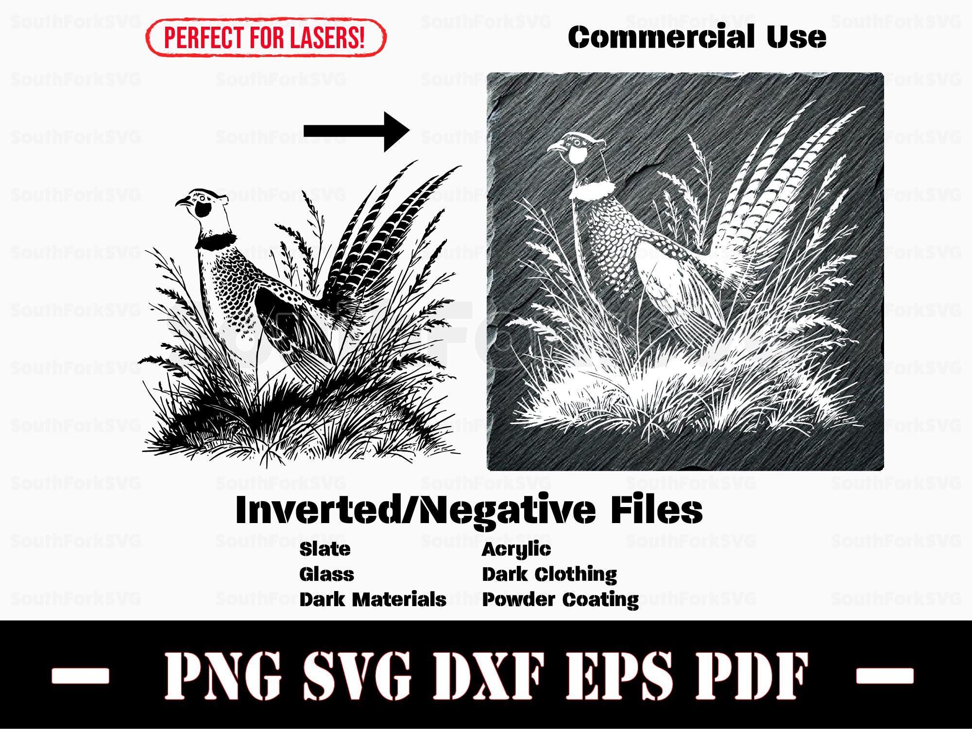 Inverted Pheasant Svg Png Dxf Eps Pdf Vector Graphic Cut Print Laser ...