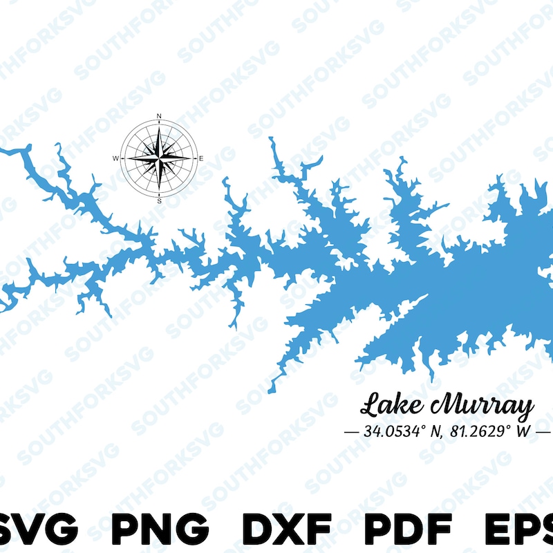 Lake Murray Sc Map - Etsy