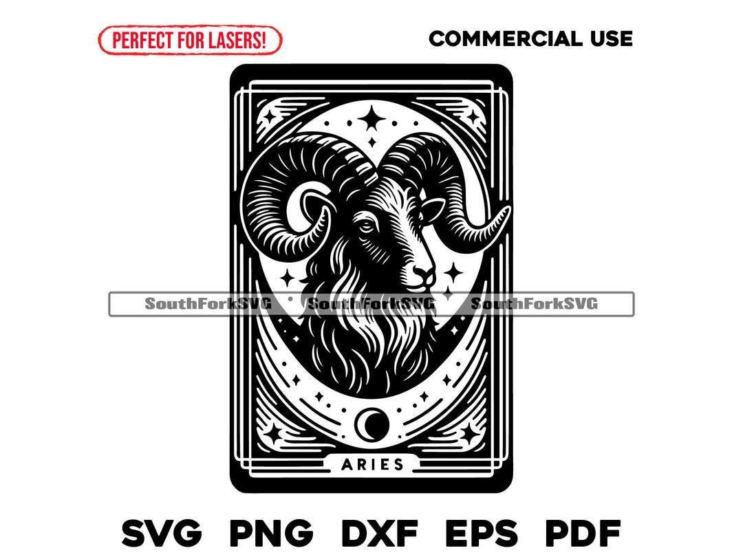 Aries Ram Tarot Card Design Svg Png Dxf Pdf Eps | Vector Graphic Design ...