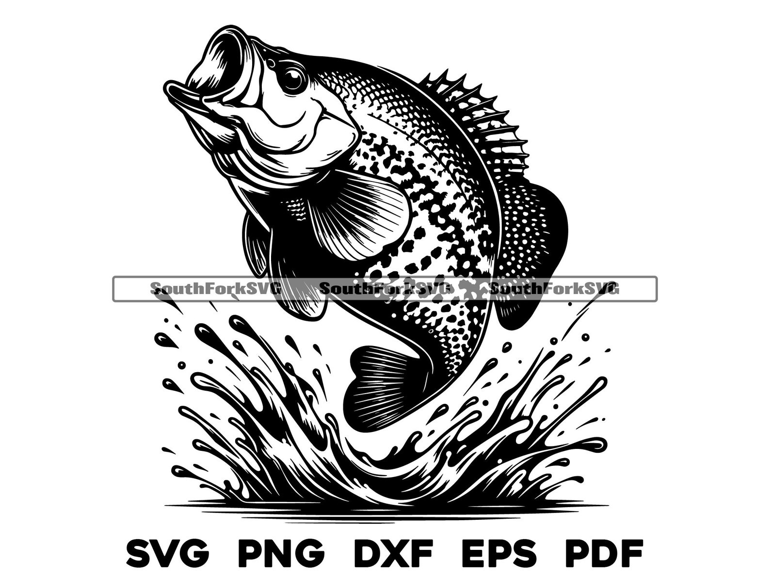 Crappie Fish Jumping Design Files | Svg Png Dxf Eps Pdf | Transparent ...