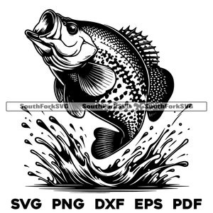 Crappie Fish Jumping Design Files | Svg Png Dxf Eps Pdf | Transparent ...