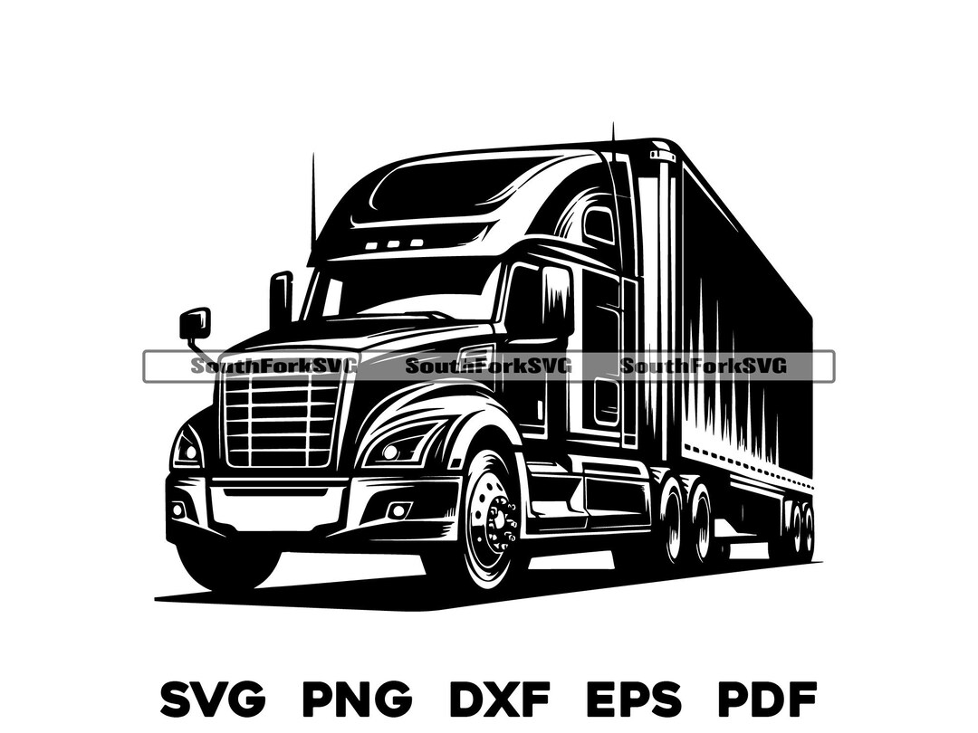 Semi Truck Design Svg Png Dxf Eps Pdf | Laser Engrave Cut Print Files ...