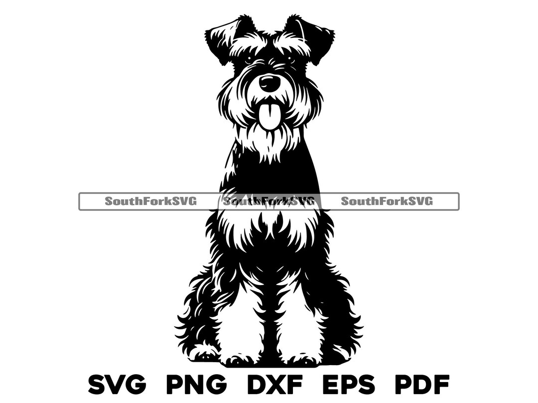 Miniature Schnauzer Dog Sitting Design 2 Svg Png Dxf Eps Pdf Vector ...