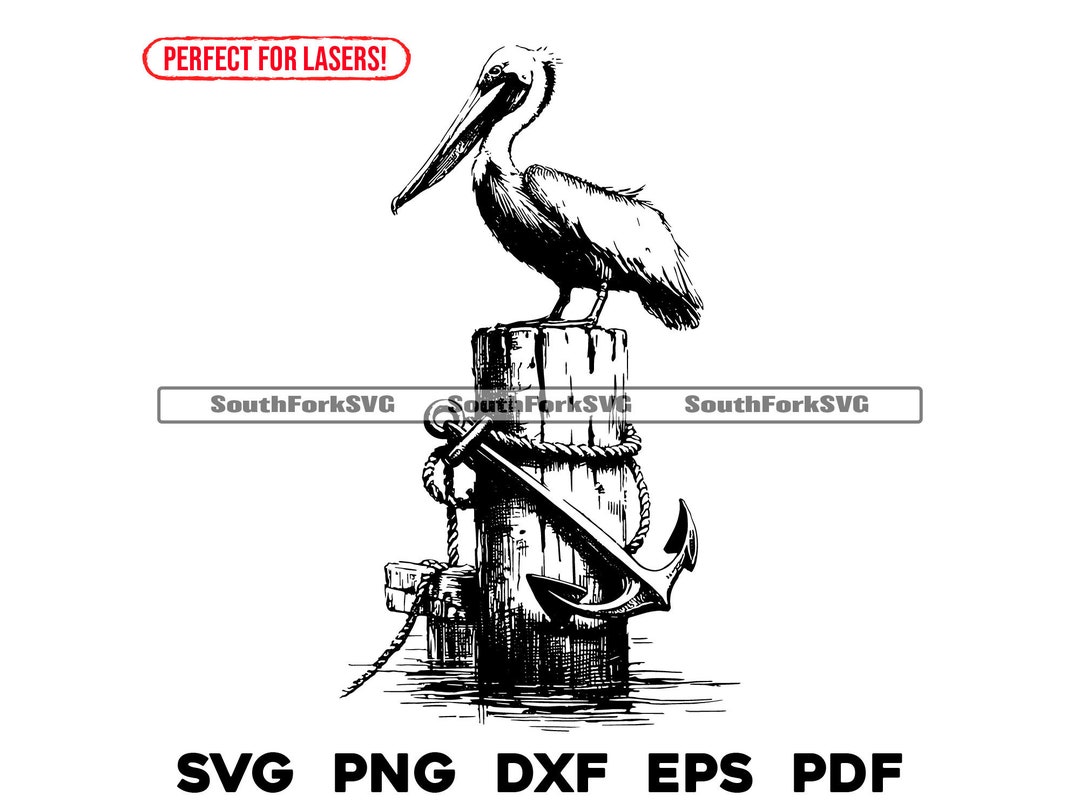 Laser Engrave Files Pelican & Anchor Svg Png Dxf Eps Pdf | Vector ...