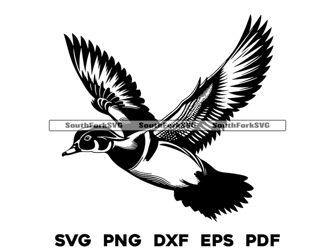 Flying Wood Duck Svg Png Dxf Eps Pdf | Vector Graphic Design Cut Print ...