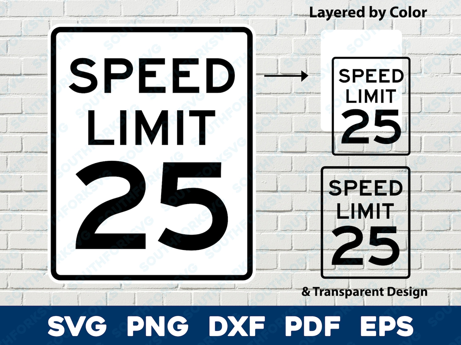 Speed Limit 25 Sign Logo Symbol Svg Png Dxf Eps Pdf Layered by Color ...