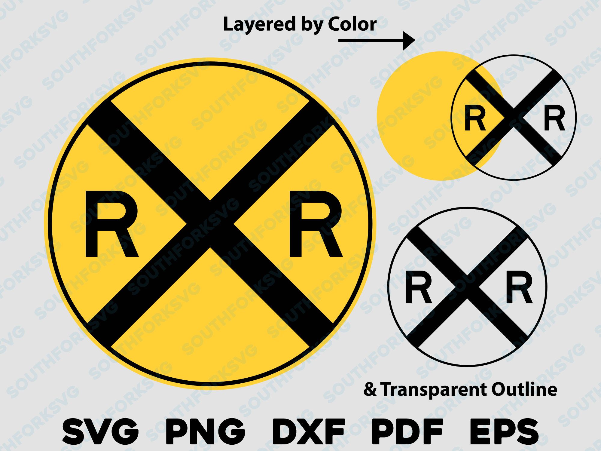 Railroad Crossing Sign Logo Symbol Svg Png Dxf Eps Pdf Layered - Etsy ...
