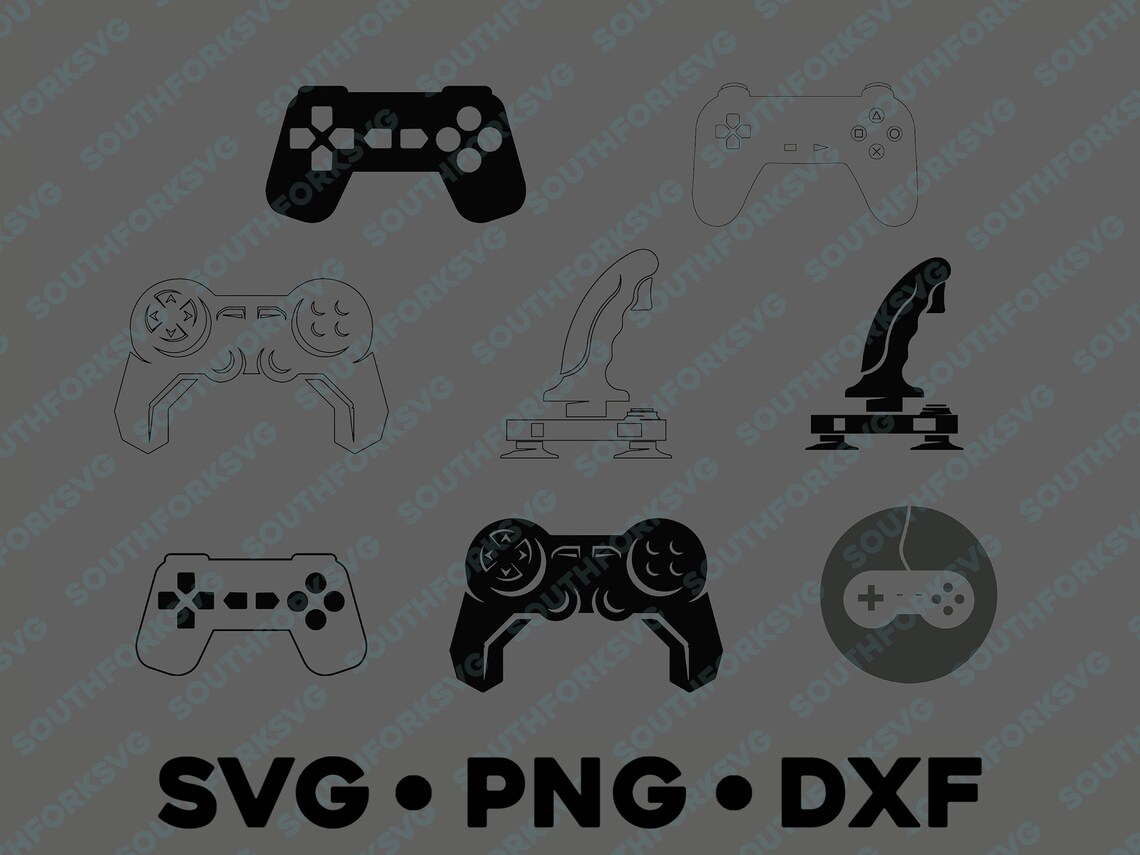 Video Game Controller Bundle SVG PNG DXF Joystick Gamepad - Etsy