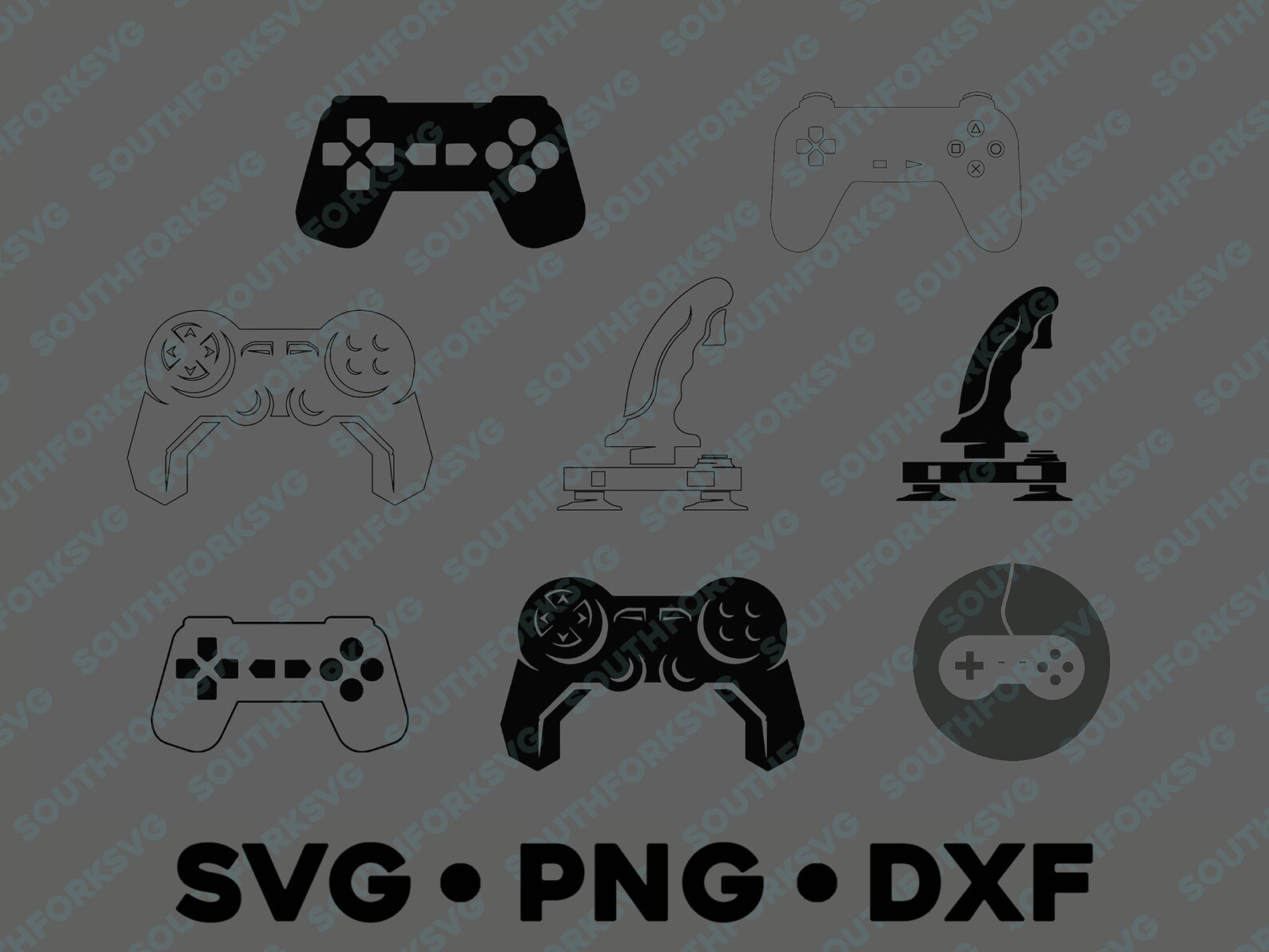 Video Game Controller Bundle SVG PNG DXF Joystick Gamepad - Etsy