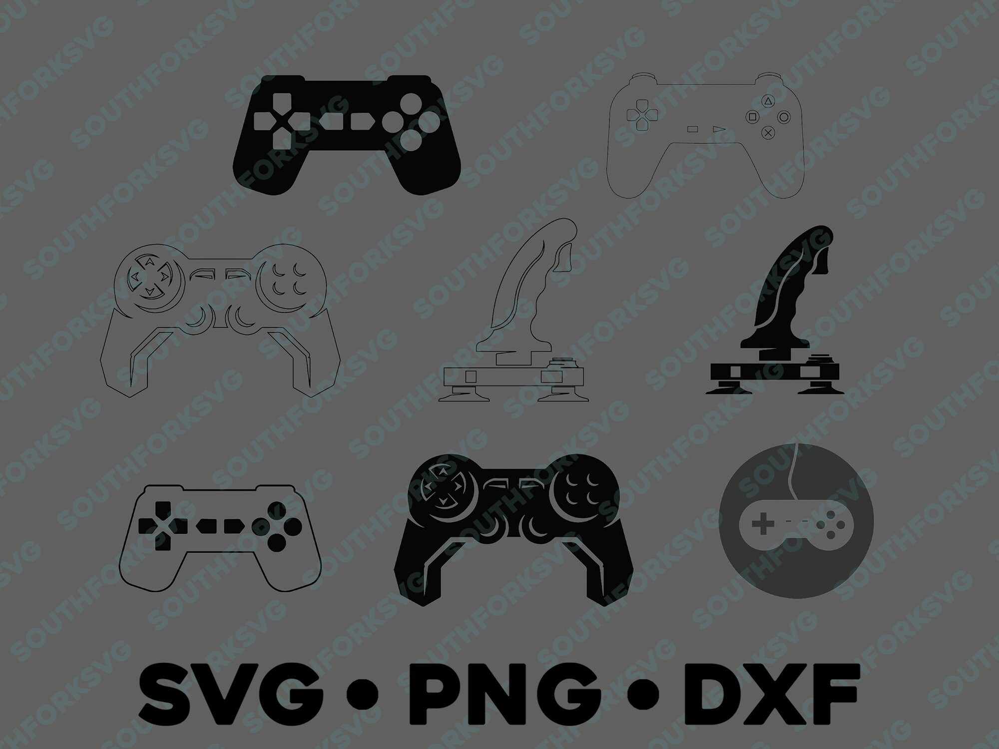 Video Game Controller Bundle SVG PNG DXF Joystick Gamepad - Etsy