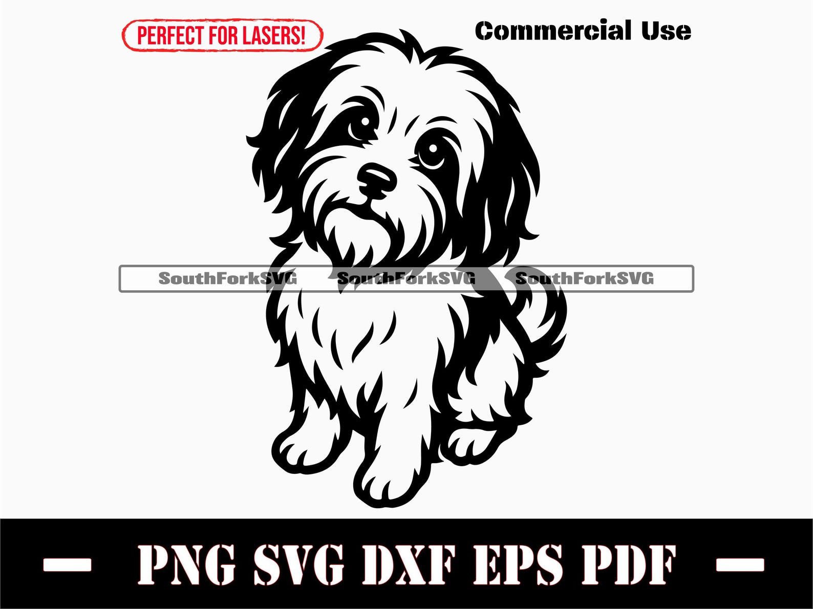 Havanese Dog Begging Svg Png Dxf Eps Pdf | Vector Graphic Stencil Cut ...