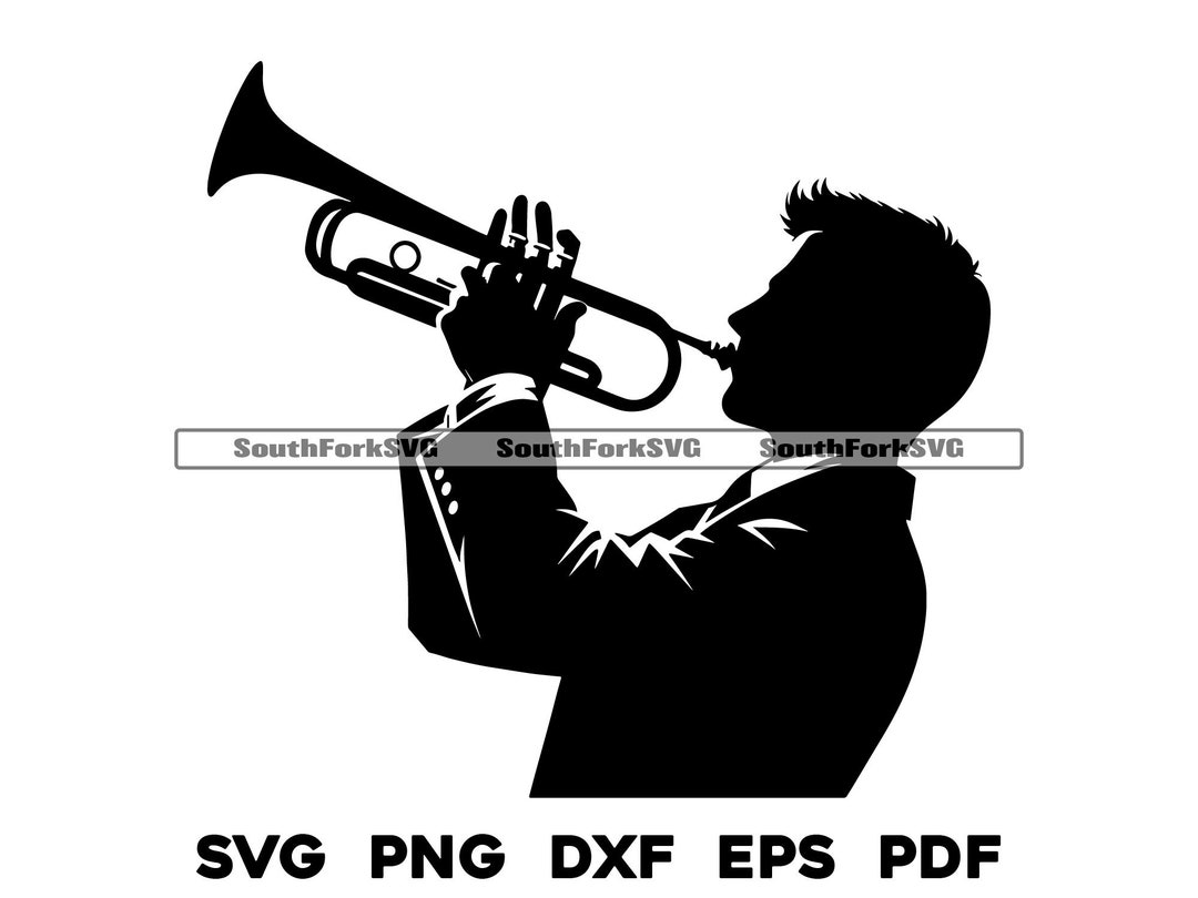 Trumpet Player Svg Png Dxf Eps Pdf | Laser Engrave Cut Print Files ...