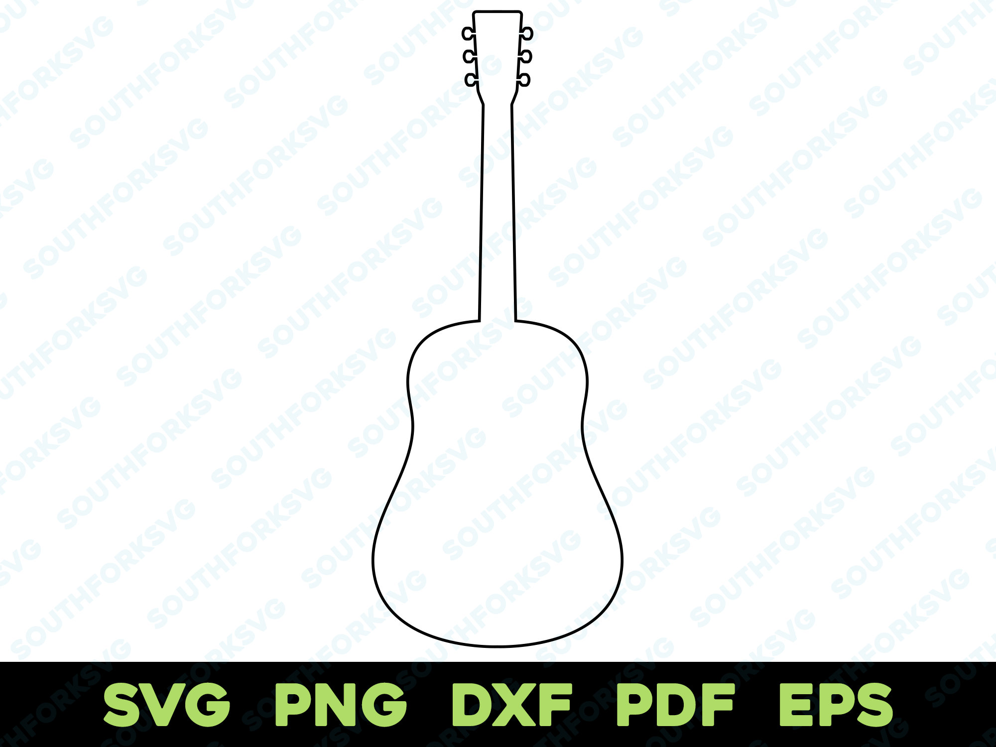 Acoustic Guitar Outline | Svg Png Dxf Eps Pdf | Vector Graphic Design ...
