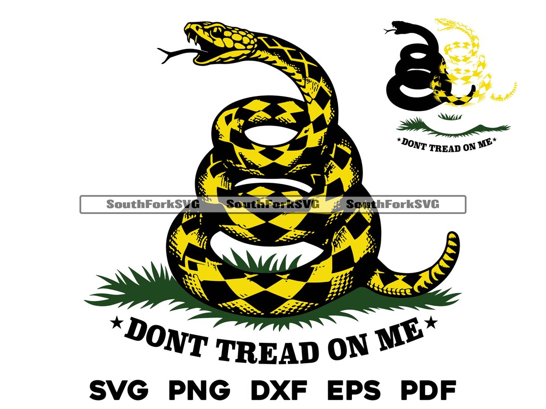 Don't Tread on Me Rattlesnake Gadsden Flag Layered by Color Svg Png Dxf ...