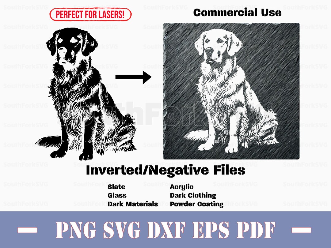 Inverted Golden Retriever Design Svg Png Dxf Eps Pdf | Vector Cut Print ...