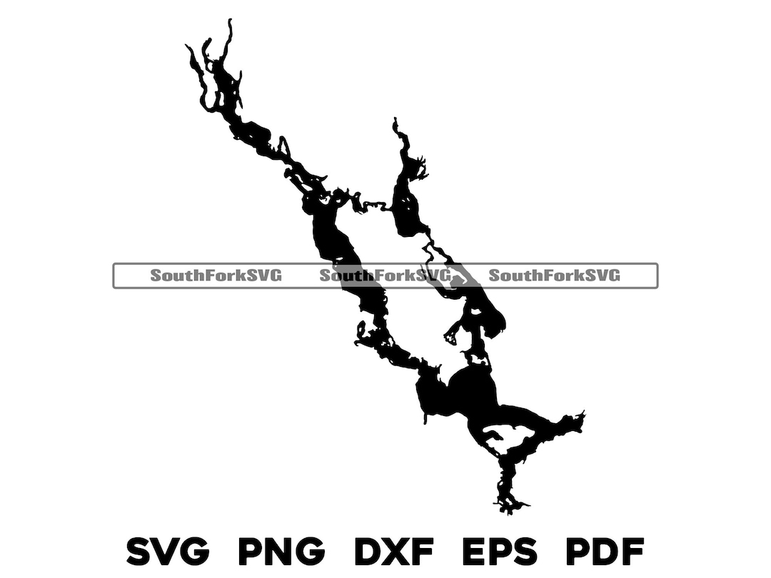 Chetek Chain of Lakes Wisconsin Map Shape Silhouette Svg Png Dxf Pdf ...