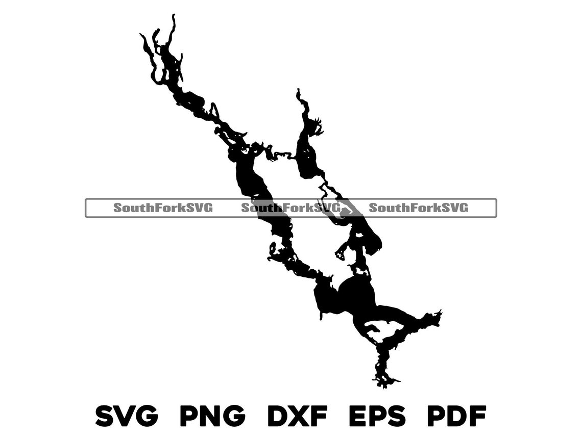 Chetek Chain of Lakes Wisconsin Map Shape Silhouette Svg Png Dxf Pdf ...