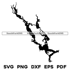 Chetek Chain of Lakes Wisconsin Map Shape Silhouette Svg Png Dxf Pdf ...