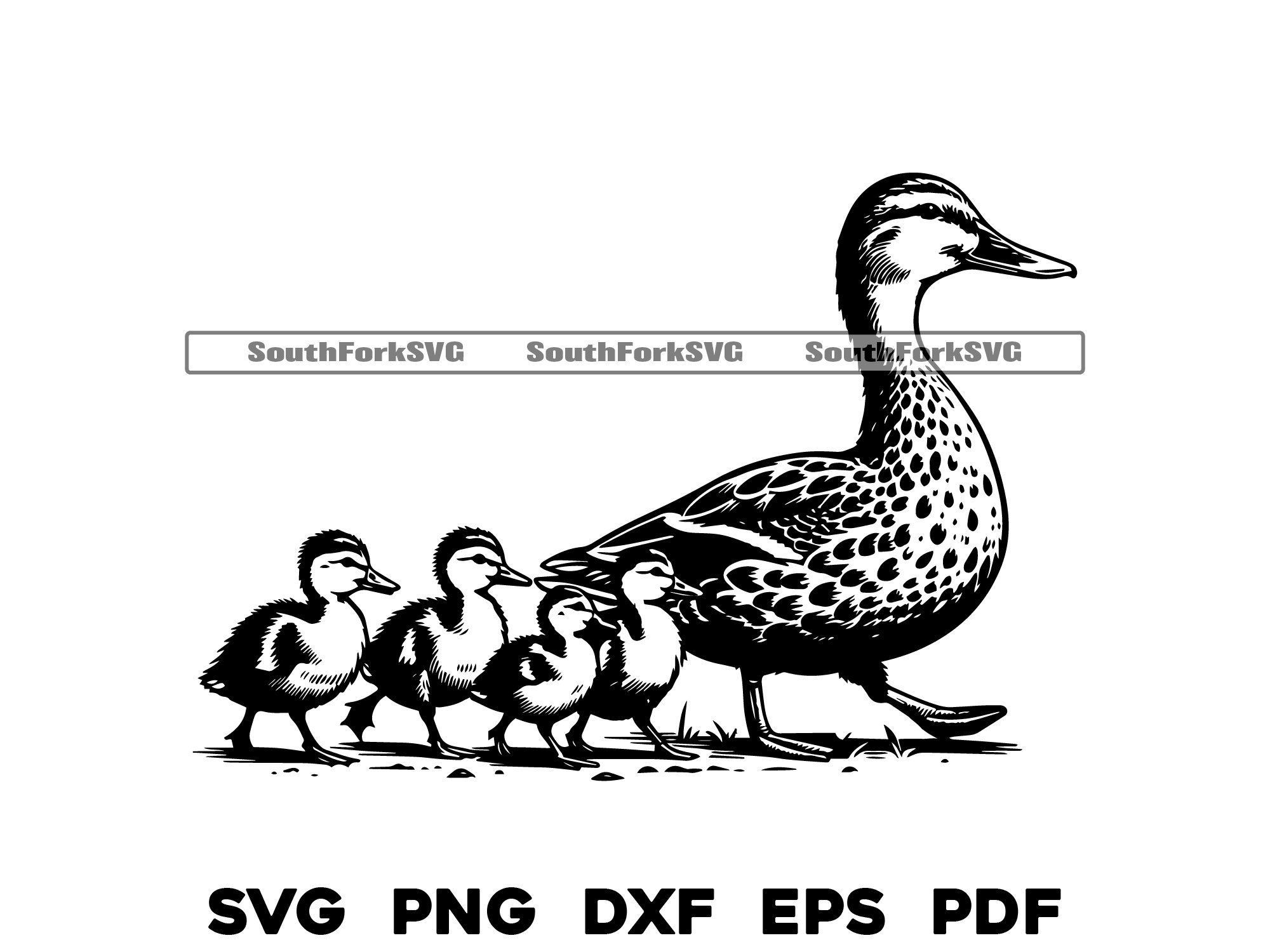 Momma Duck With Ducklings Svg Png Dxf Eps Pdf Vector Graphic Design Cut ...