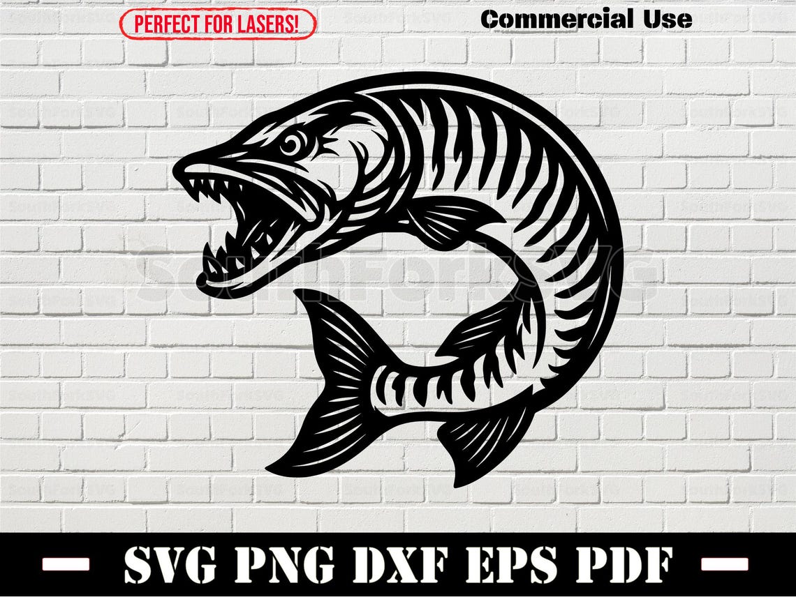 Tiger Musky Muskie Design Svg Png Dxf Eps Pdf | Transparent Vector ...