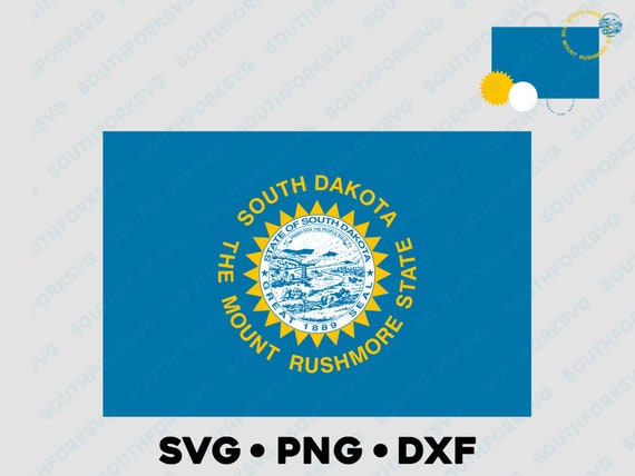 South Dakota State Flag Svg Png Dxf Vector Graphic Design | Etsy