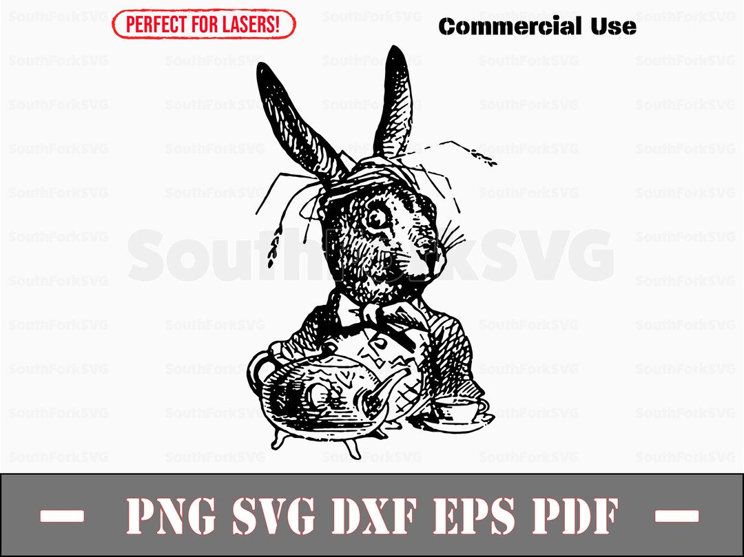 March Hare Alice in Wonderland Laser Engrave Files Svg Png Dxf Eps Pdf ...
