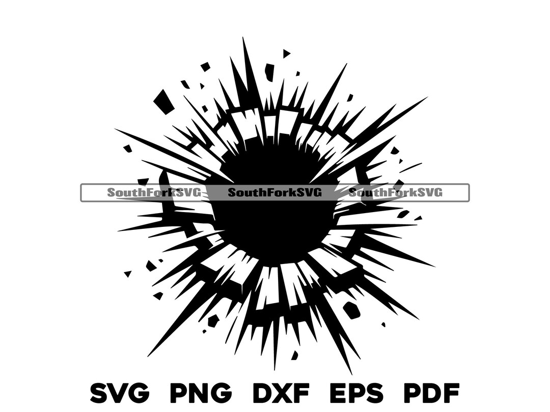Cracked Hole Wall Break Design | Svg Png Dxf Eps Pdf | Vector Graphic ...