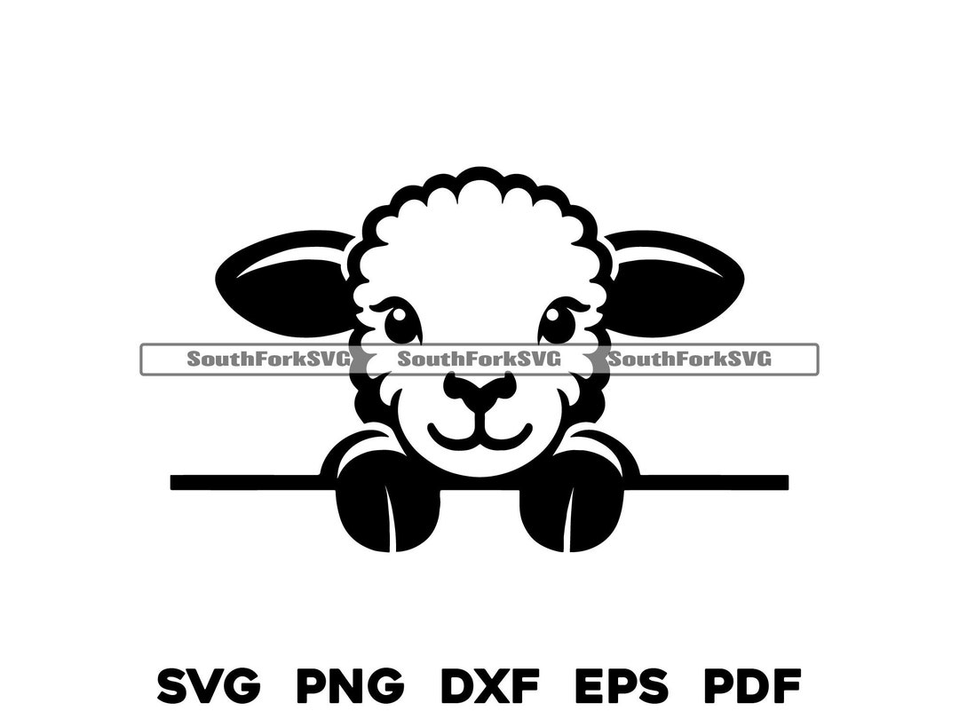Lamb Peeking Design Svg Png Dxf Eps Pdf Laser Engrave Cut Print File ...