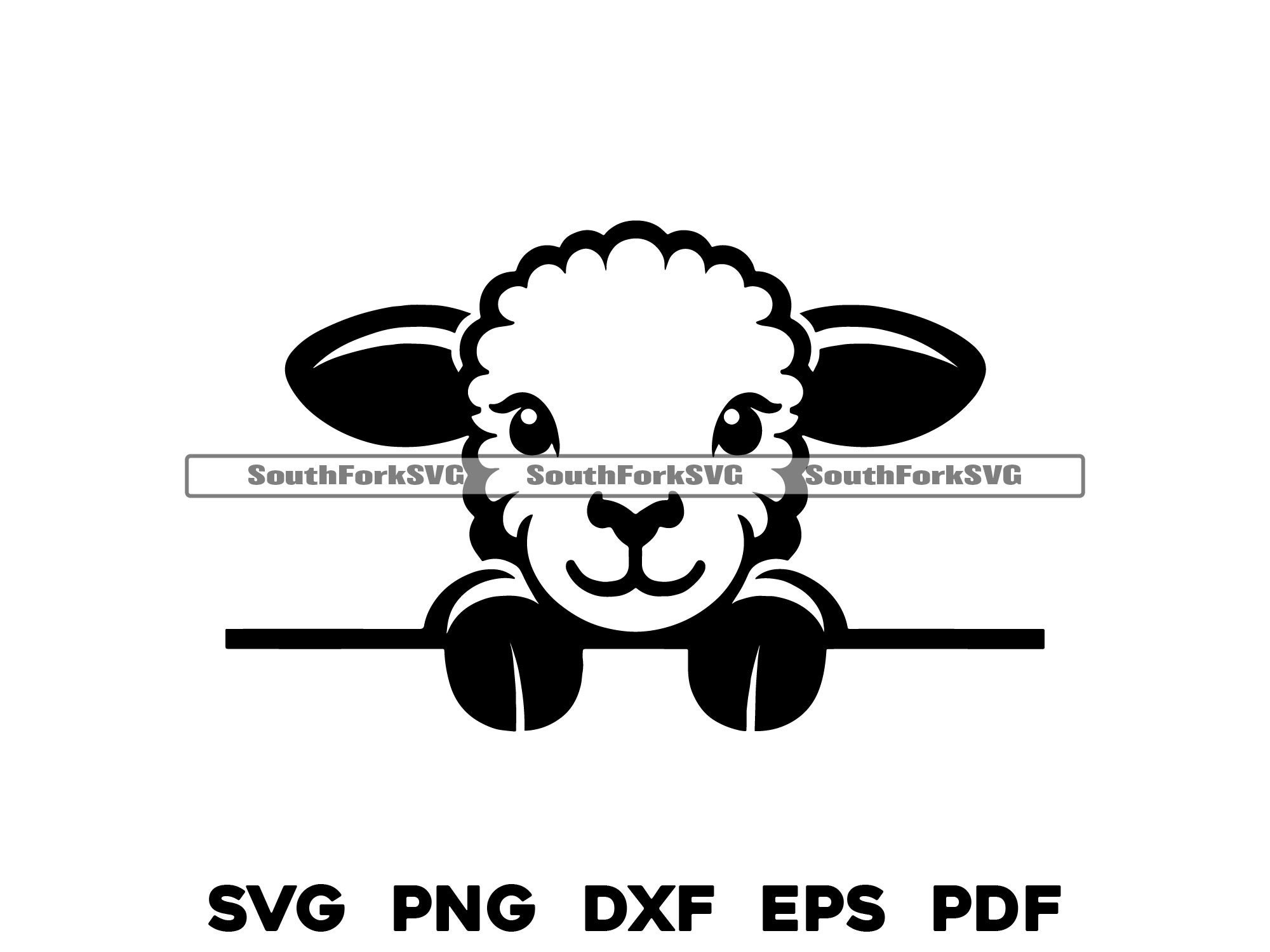 Lamb Peeking Design Svg Png Dxf Eps Pdf Laser Engrave Cut Print File ...