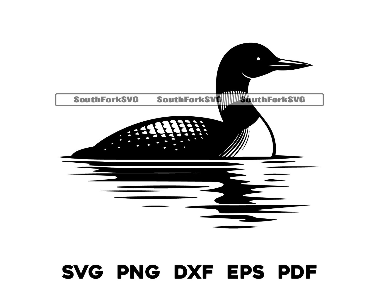 Simple Loon Bird in Water Svg Png Dxf Eps Pdf | Vector Graphic Design ...