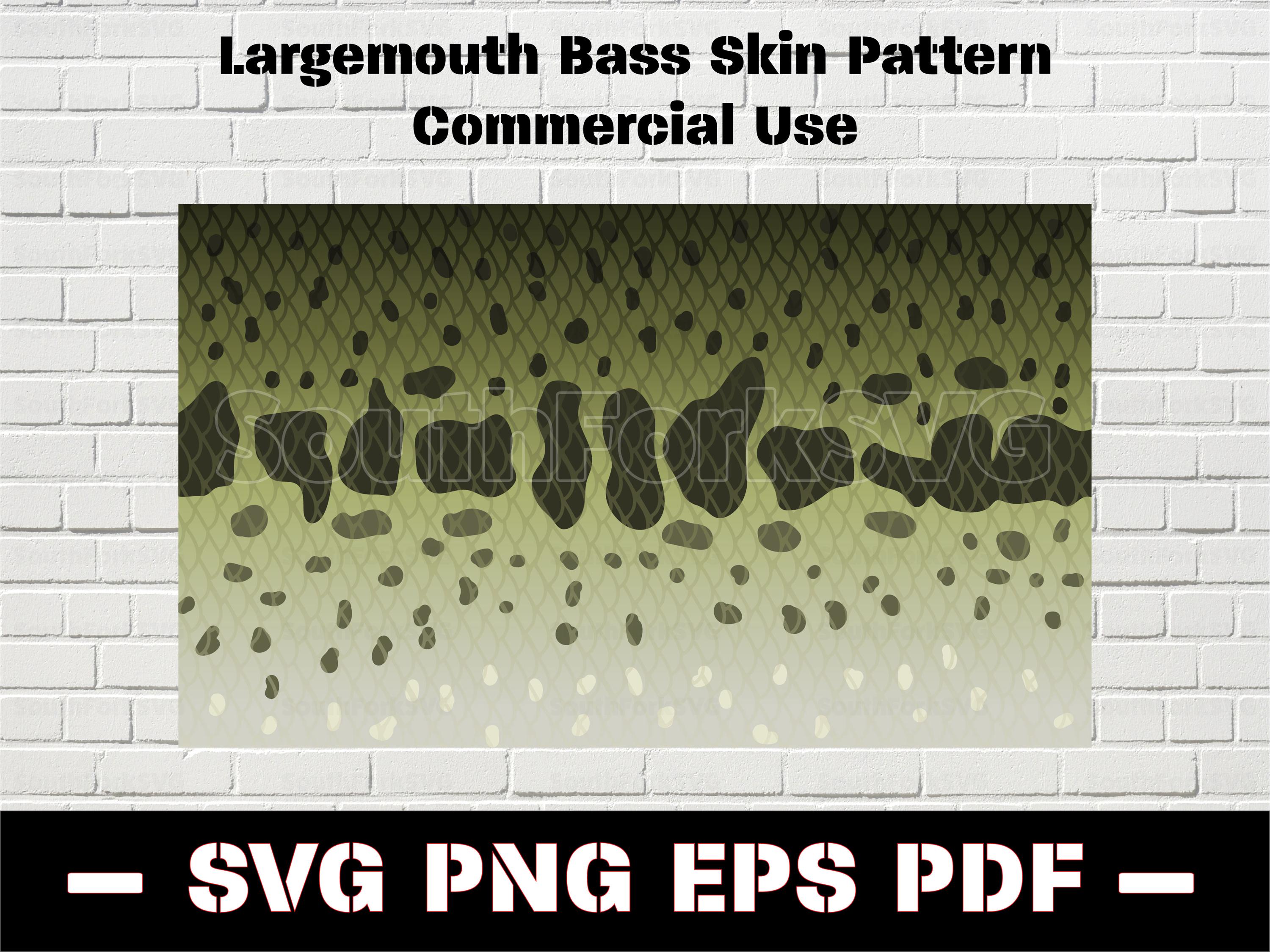 Largemouth Bass Skin Pattern Svg Png Eps Pdf | Pike Perch Muskie Lake ...