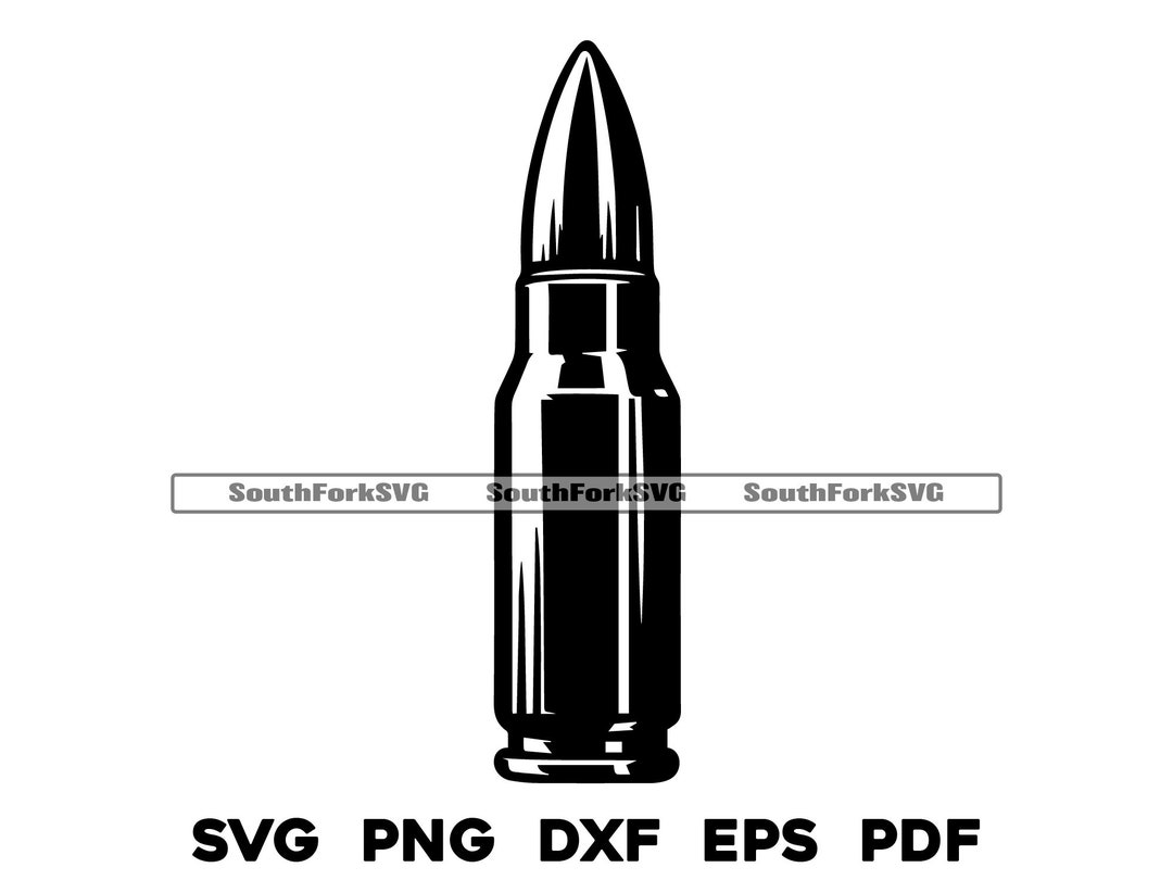 Rifle Bullet & Casing Design Files Svg Png Dxf Pdf Eps | Transparent ...