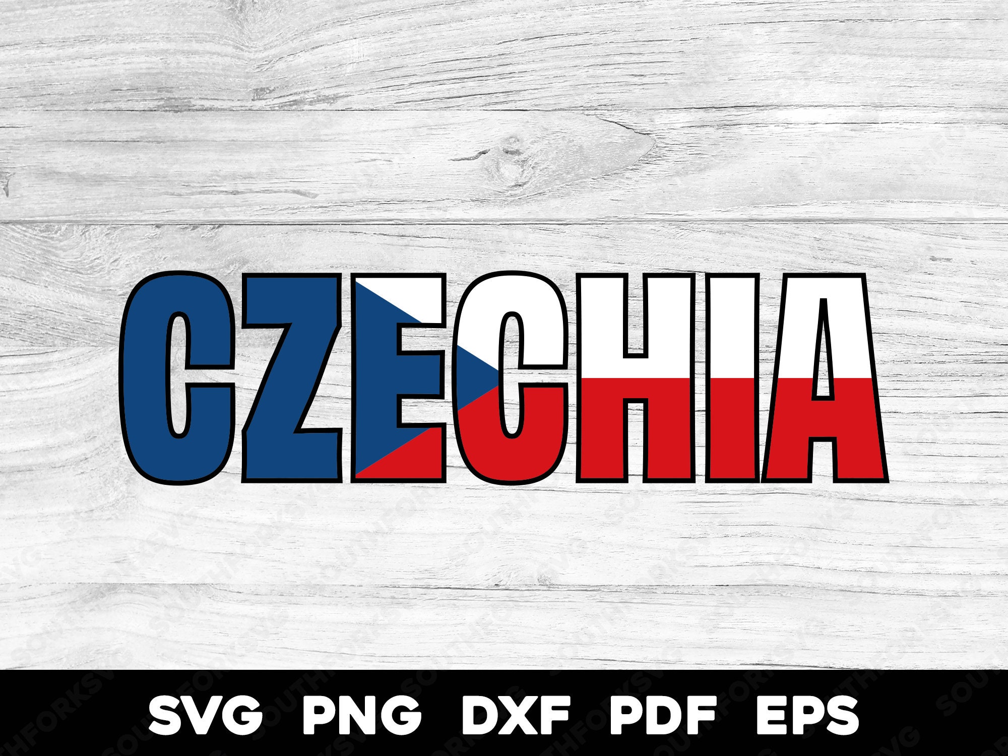 Czech Republic Czechia Flag Name Design 2 | Svg Png Dxf Eps Pdf ...