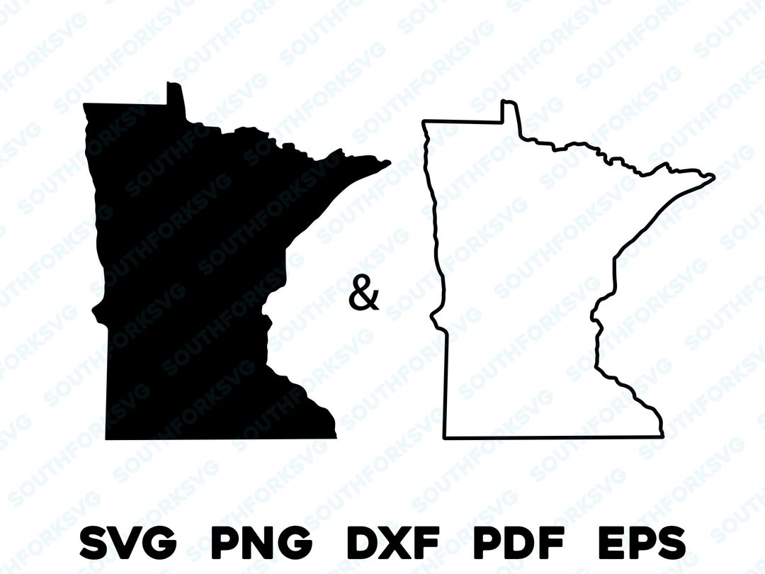 Minnesota State Silhouette & Outline Shapes Svg Png Dxf Pdf Eps Vector ...