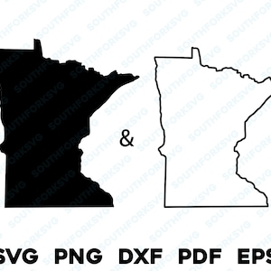 Minnesota State Silhouette & Outline Shapes Svg Png Dxf Pdf Eps Vector ...
