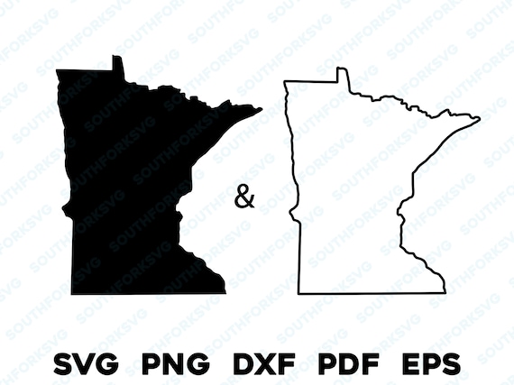 Minnesota State Silhouette & Outline Shapes Svg Png Dxf Pdf - Etsy