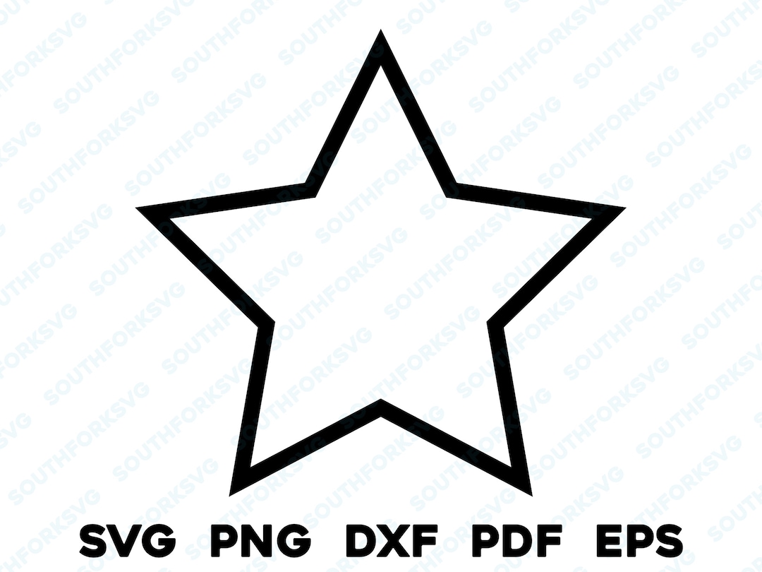 Star Outline Svg Png Dxf Eps Pdf Vector Graphic Cut File Laser Clip Art ...