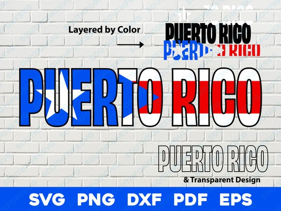 Puerto Rico Flag Name Svg Png Dxf Eps Pdf Vector Graphic - Etsy