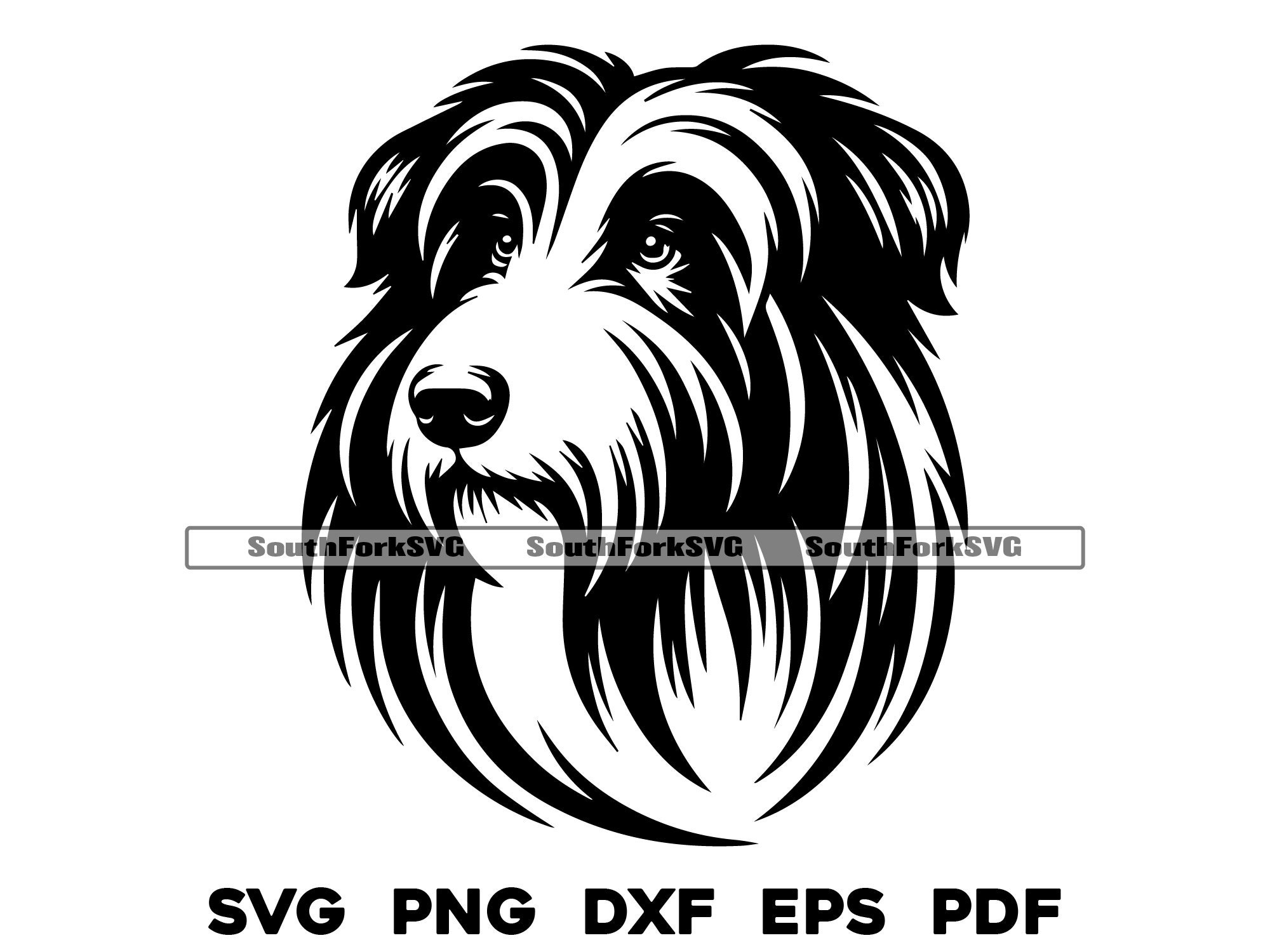 Bearded Collie Dog Head Design 2 Svg Png Dxf Eps Pdf - Etsy