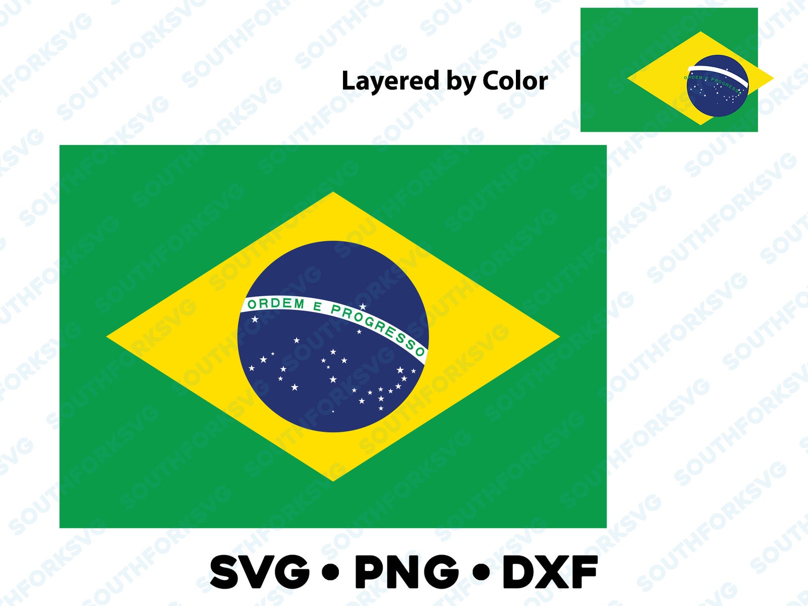 Brazil Country Flag Layered by Color Svg Png Dxf Vector - Etsy