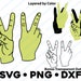 Peace Sign Hand Symbol SVG PNG DXF Layered by Color Cut File Silhouette ...