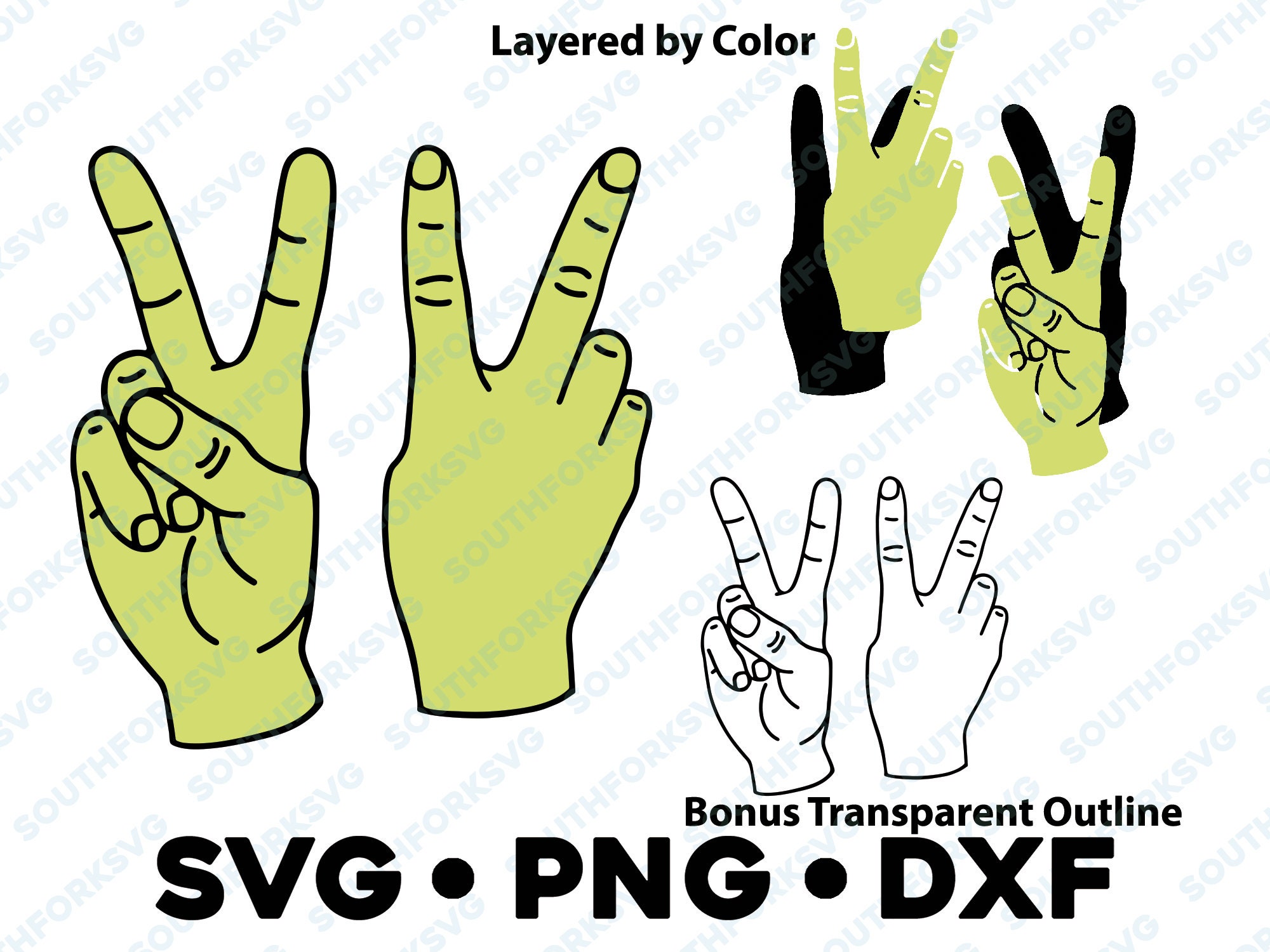 Peace Sign Hand Symbol SVG PNG DXF Layered by Color Cut File - Etsy New ...