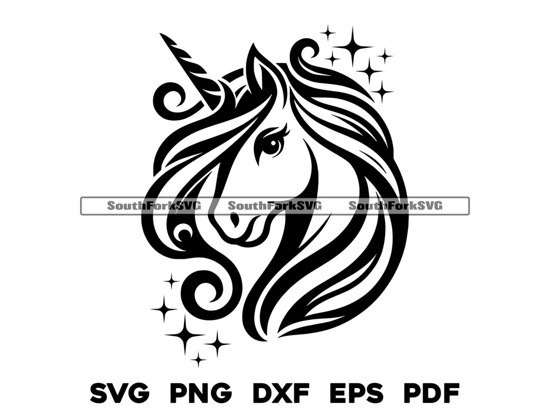 Unicorn Face | Svg Png Dxf Pdf Eps | Vector Graphic Design Cut Print ...