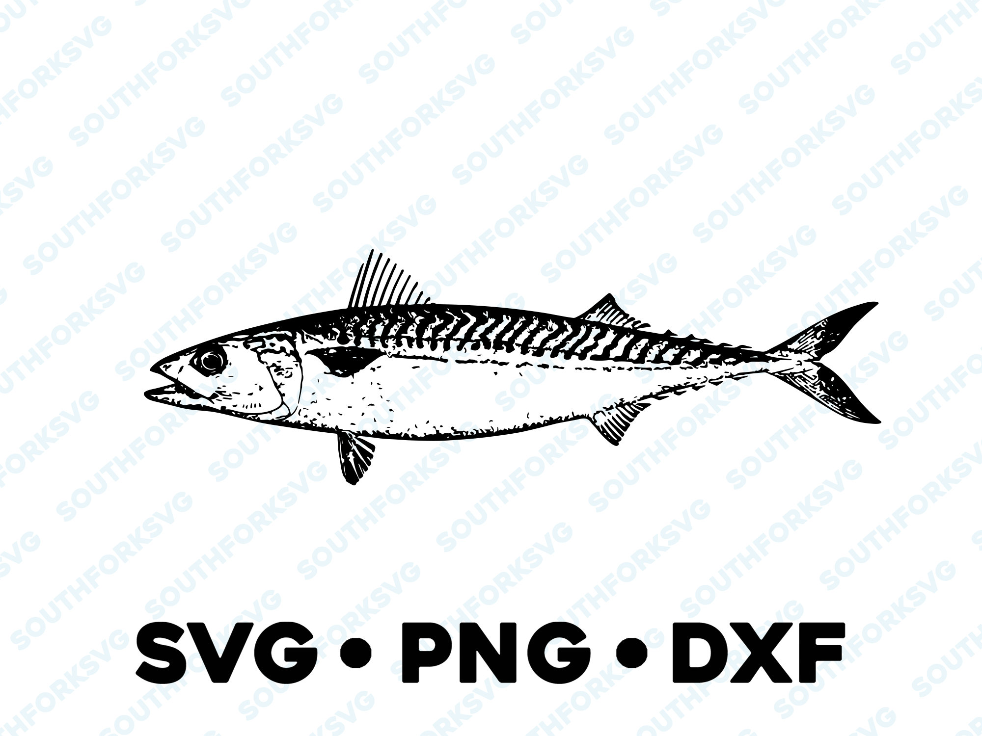 Atlantic King Mackerel SVG PNG DXF Vector Transparent Graphic - Etsy Canada